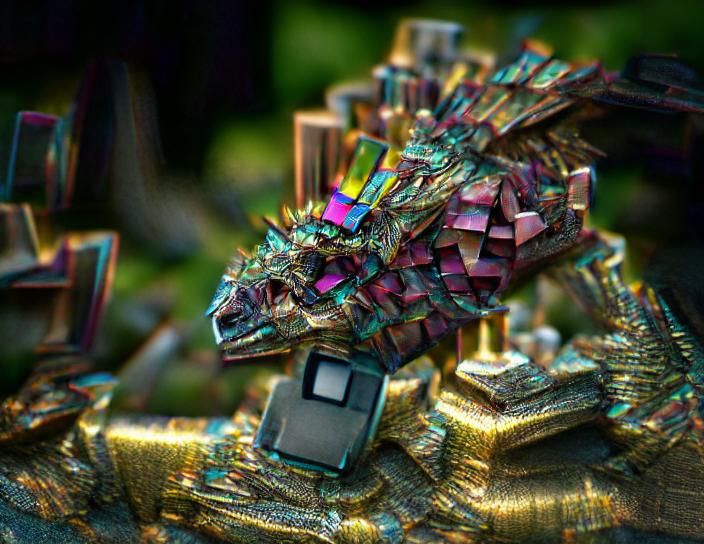 Bismuth metal dragon - AI Generated Artwork - NightCafe Creator