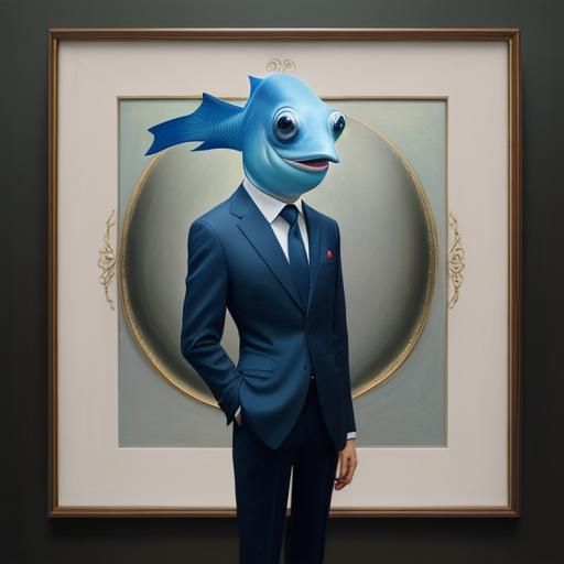 Anthropomorphic Fish wearing a suit - AI Generated Artwork - NightCafe ...