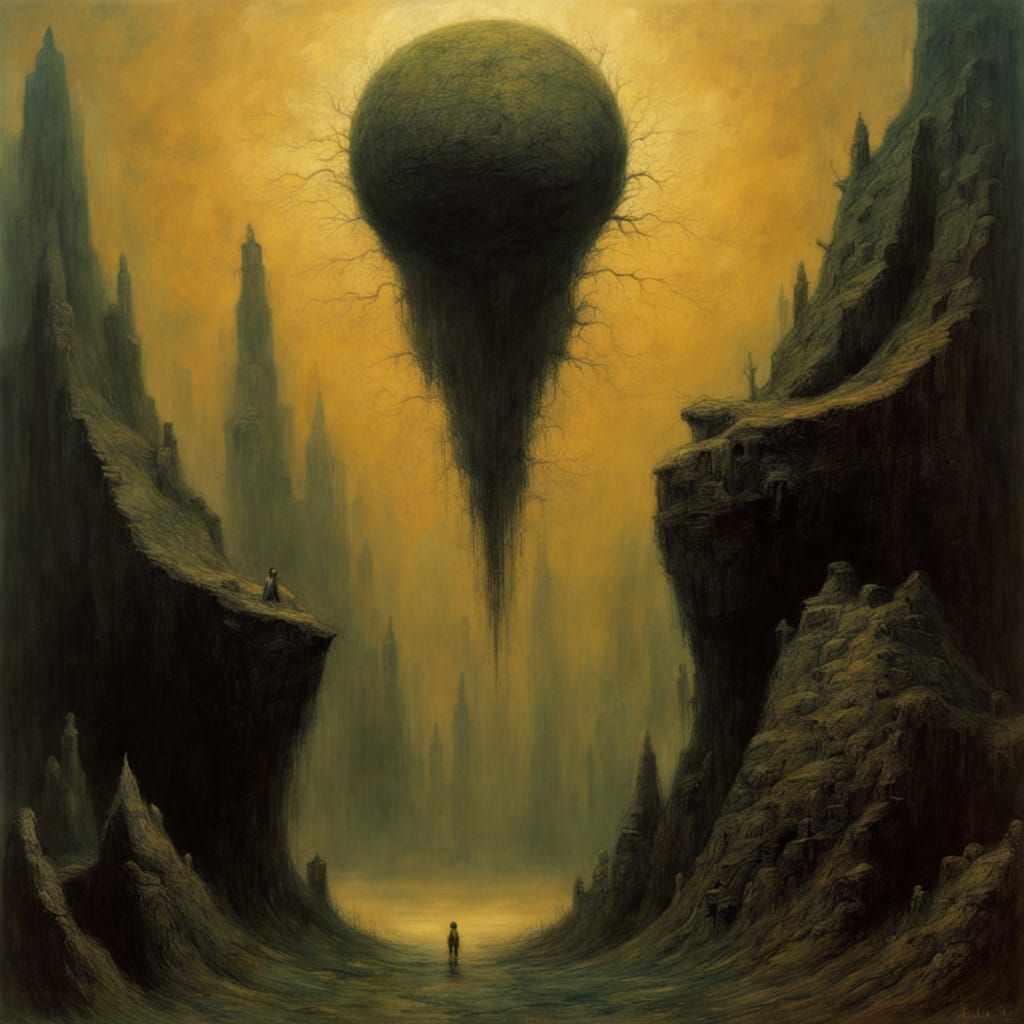 August (by Zdzislaw Beksinski ) - Surreal Landscape in a Cyb...