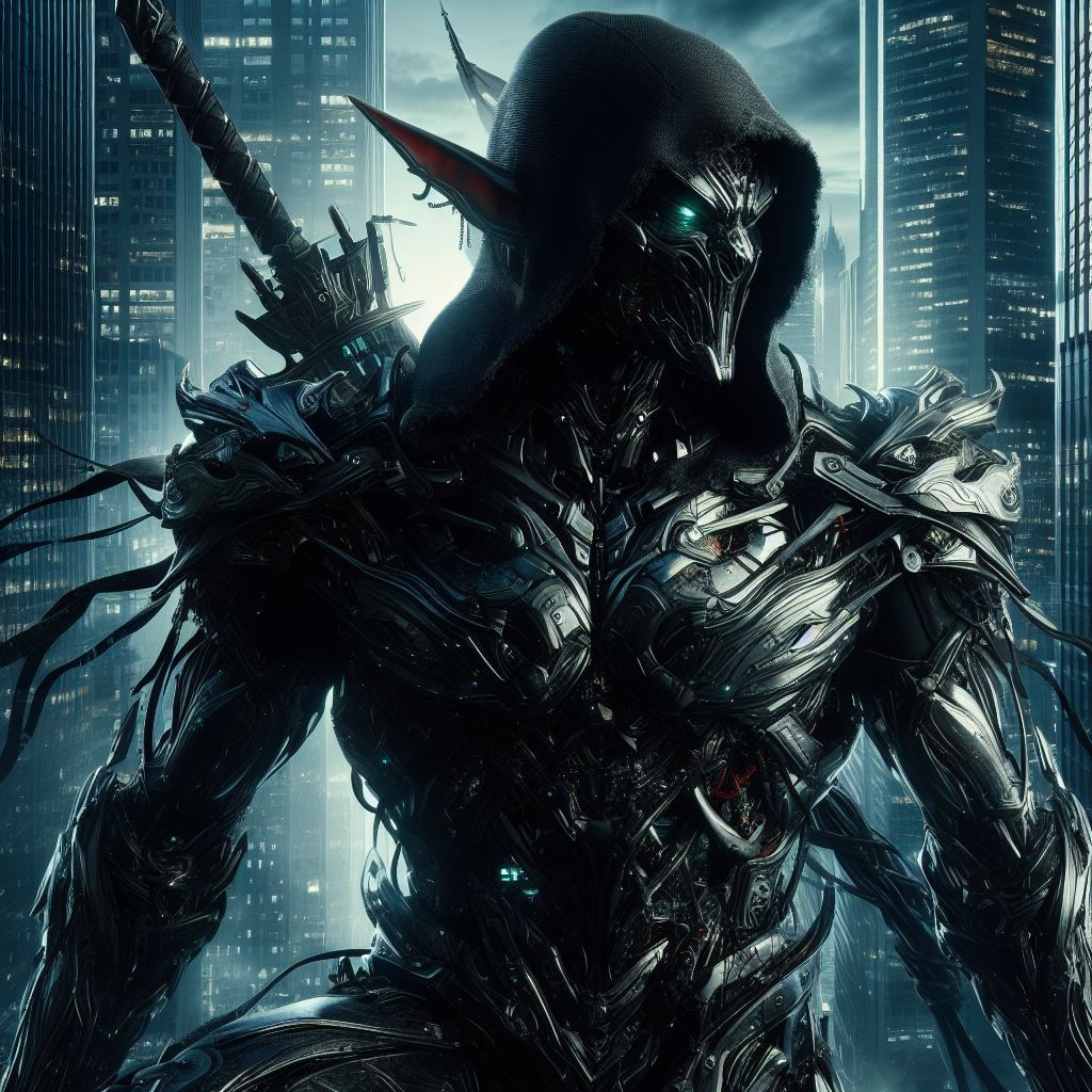 Dark elf cyborg warrior - AI Generated Artwork - NightCafe Creator