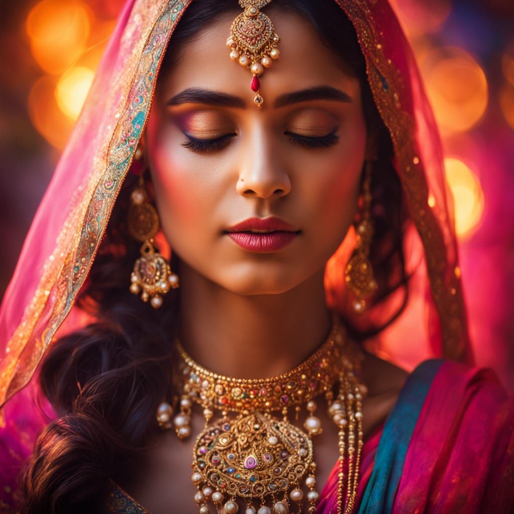 Traditional Indian - Vibrant Indian Beauty in Ethereal Ligh...