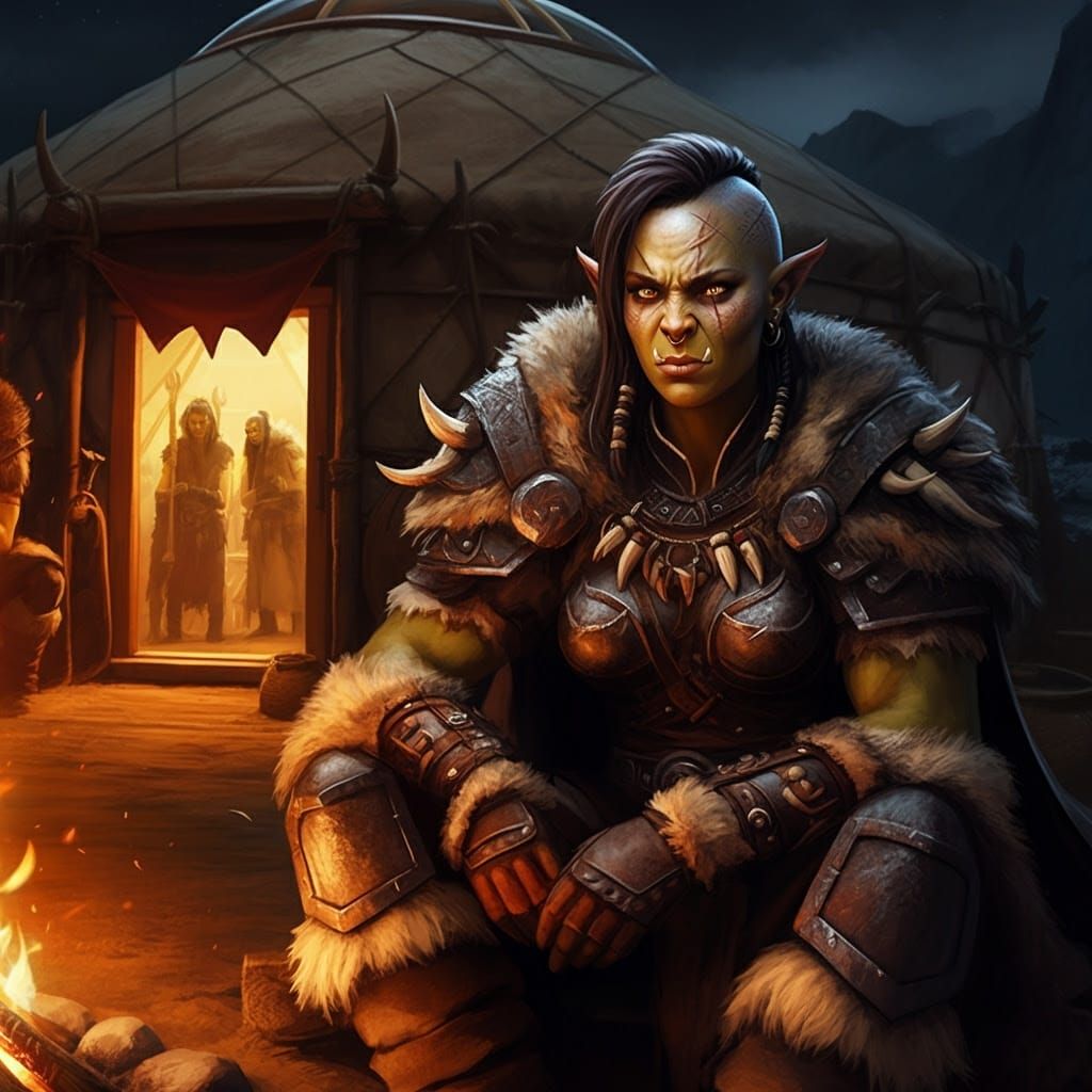 female orc chief - Regal Female Orc Chieftain in Matte Paint...