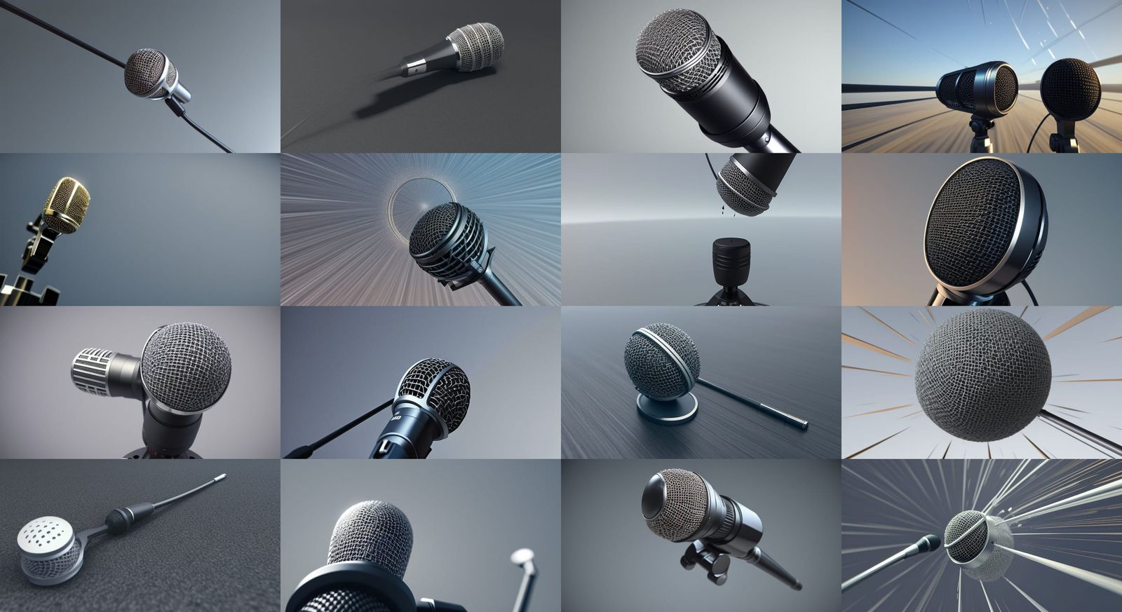 Surreal Close-Up of a Falling Microphone in Slow M... - AI Art