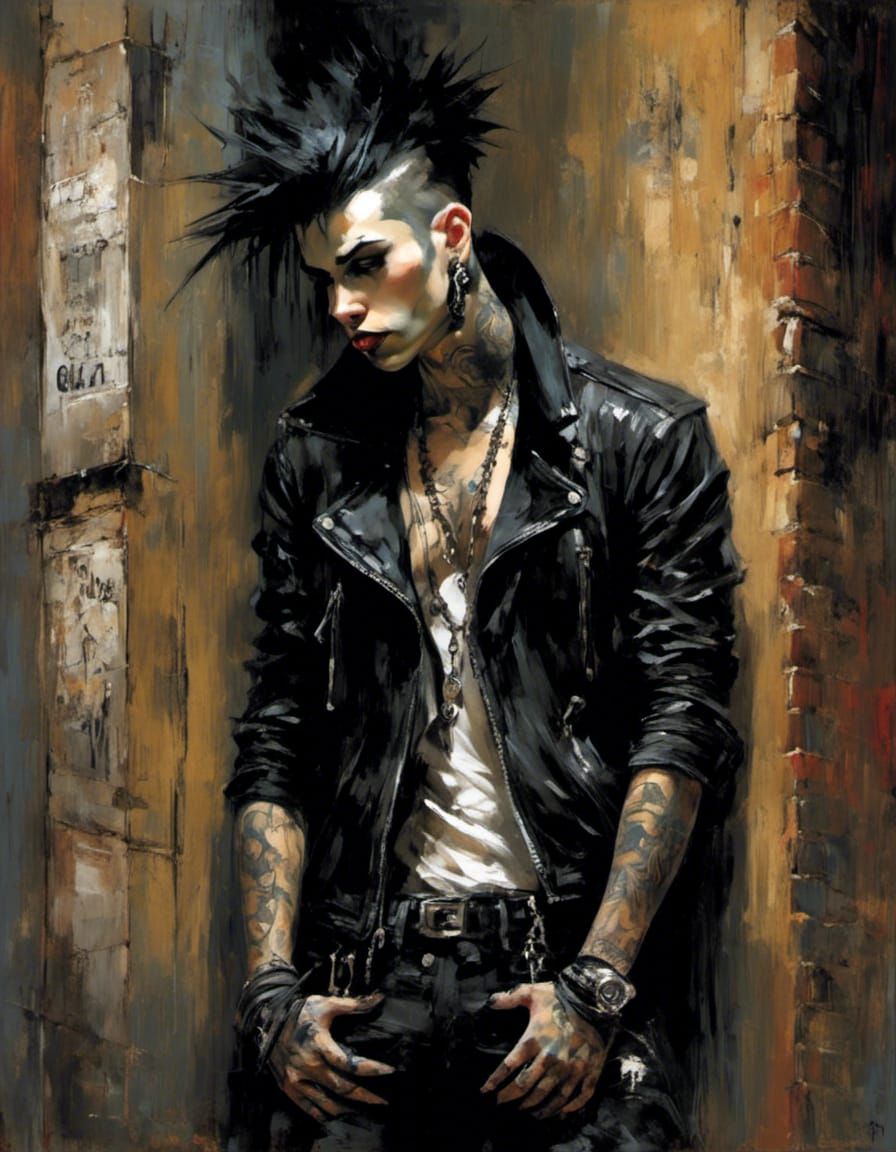 goth guy in a dark corner - AI Generated Artwork - NightCafe Creator