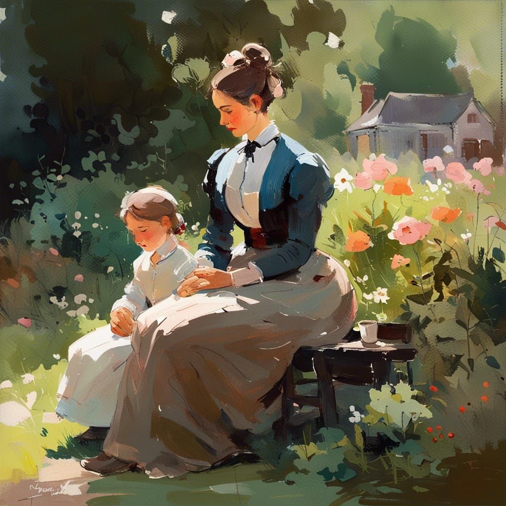 mother and daughter - AI Generated Artwork - NightCafe Creator