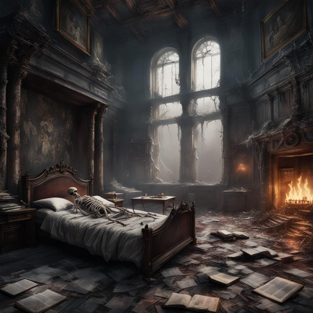 eerie dilapidated castle room - AI Generated Artwork - NightCafe Creator