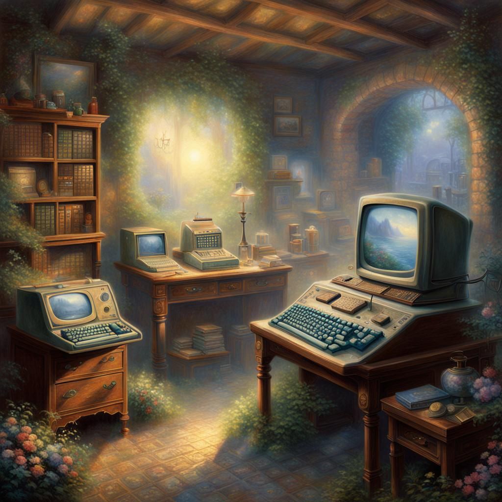 An old vintage computer. High resolution. - AI Generated Artwork ...