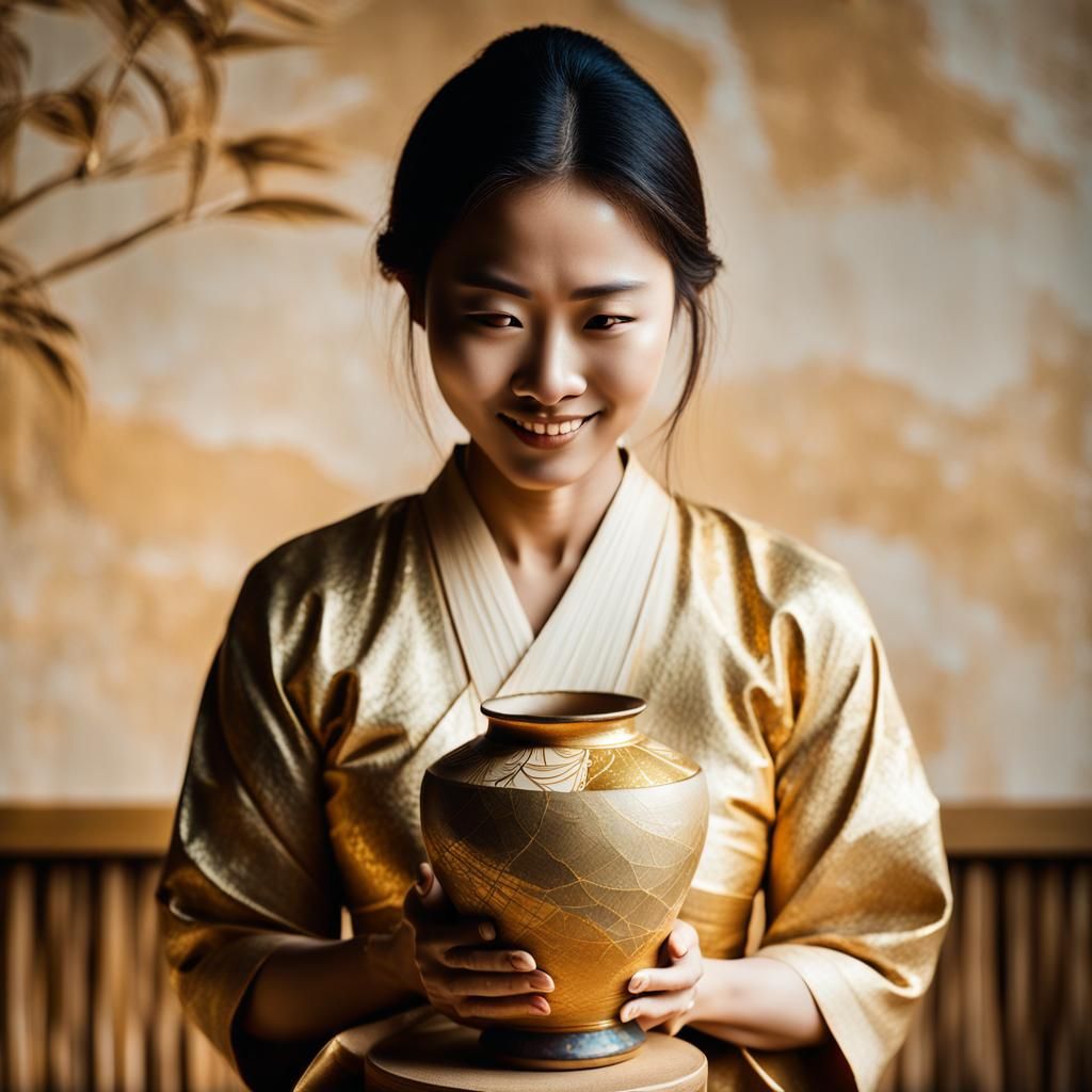 Thai Girl...Kintsugi Style - Thai Girl in Harmonious Kintsug...