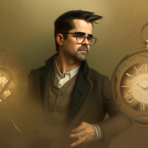 Colin Farrell as The Clockmaker - AI Generated Artwork - NightCafe Creator