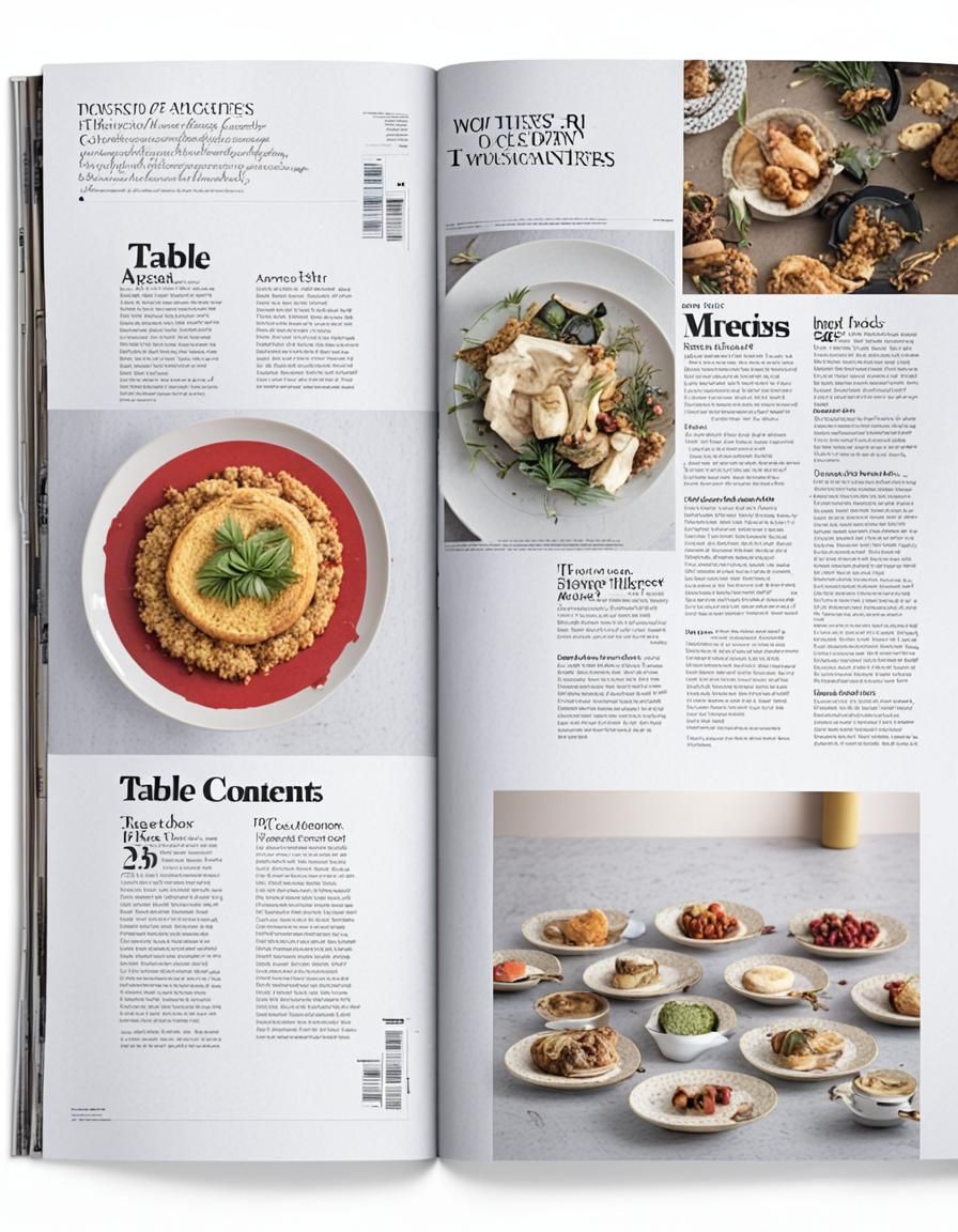 Magazine Spread of Contents - AI Generated Artwork - NightCafe Creator