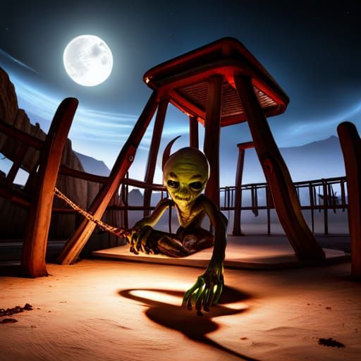 Alien Possessed Swingset Playground