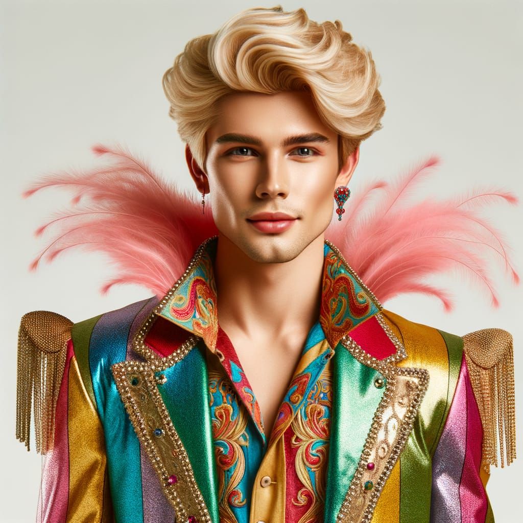 Blonde Flamboyant Man - AI Generated Artwork - NightCafe Creator