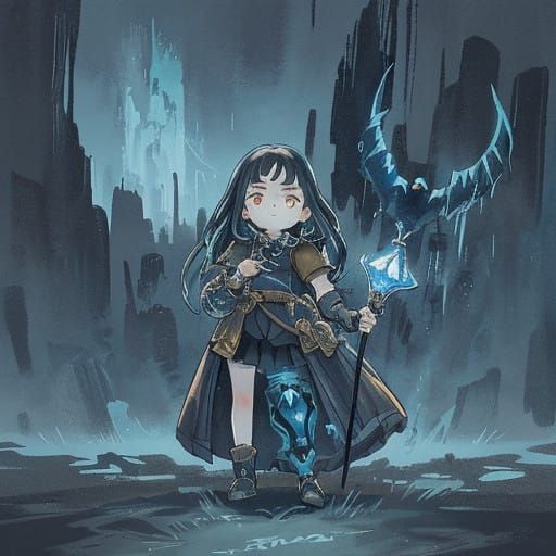 Cyberpunk Dwarf Maiden in Muted Armor - AI Art