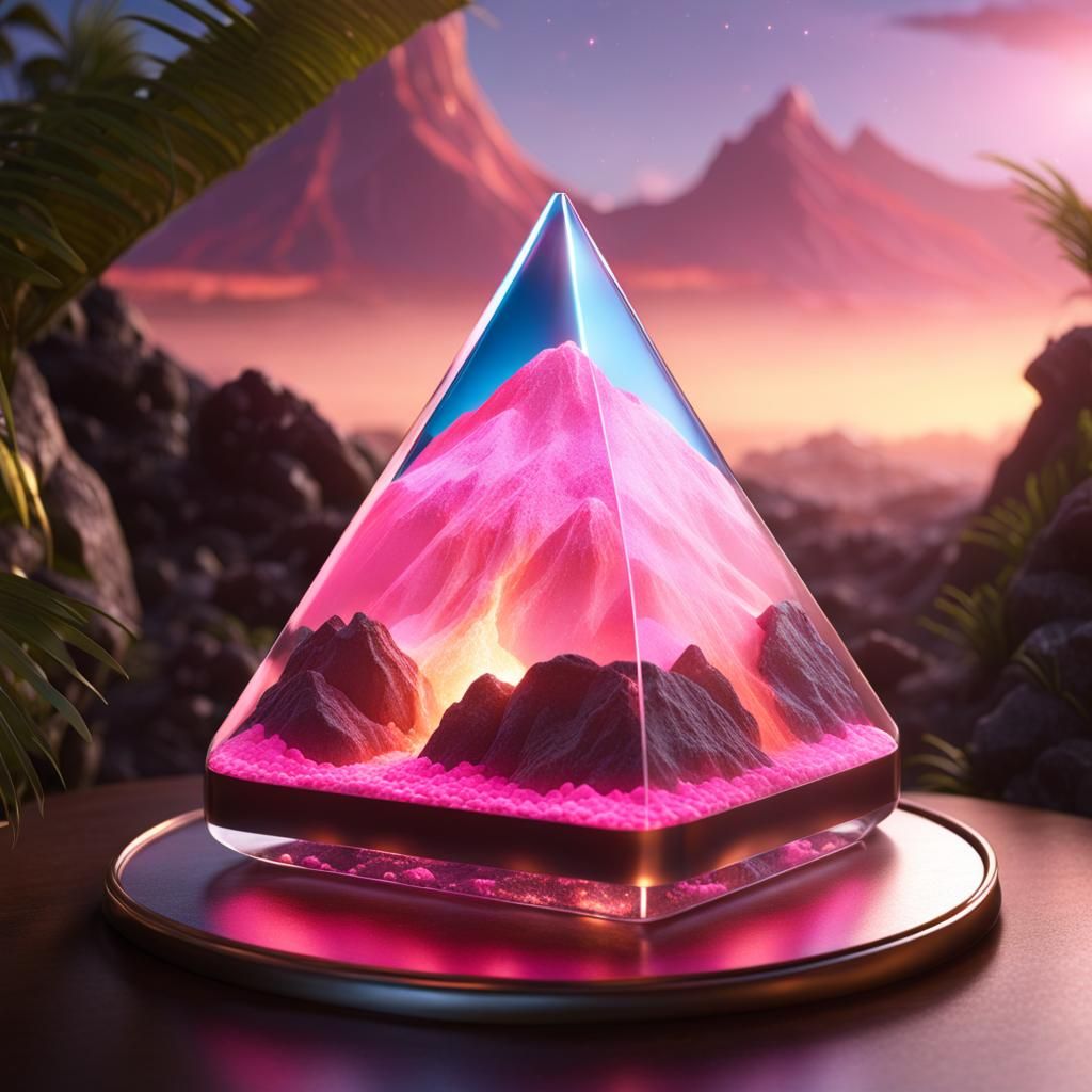 LAYERED HOLOGRAM MINIATURE LANDSCAPE LAVA LAMP™️ "Volcanic Activity ...
