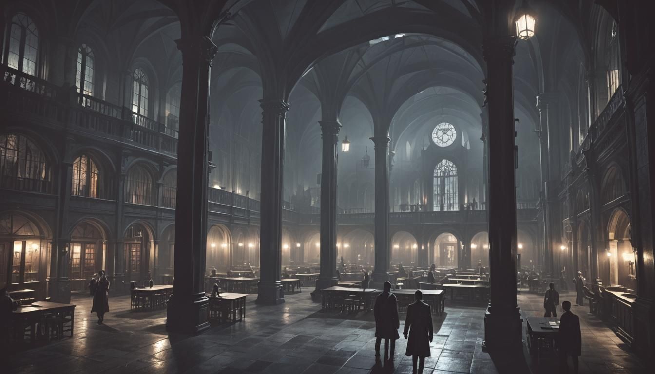 Inside a modern University, world of darkness, at night, vampires in ...