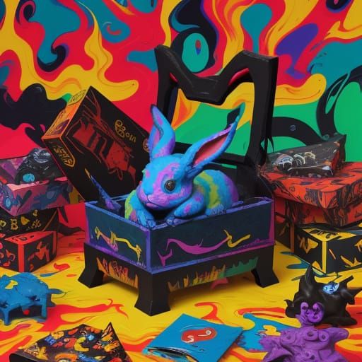 Surrealist Masterpiece: Devil Rabbit in a Vibrant ... - AI Art