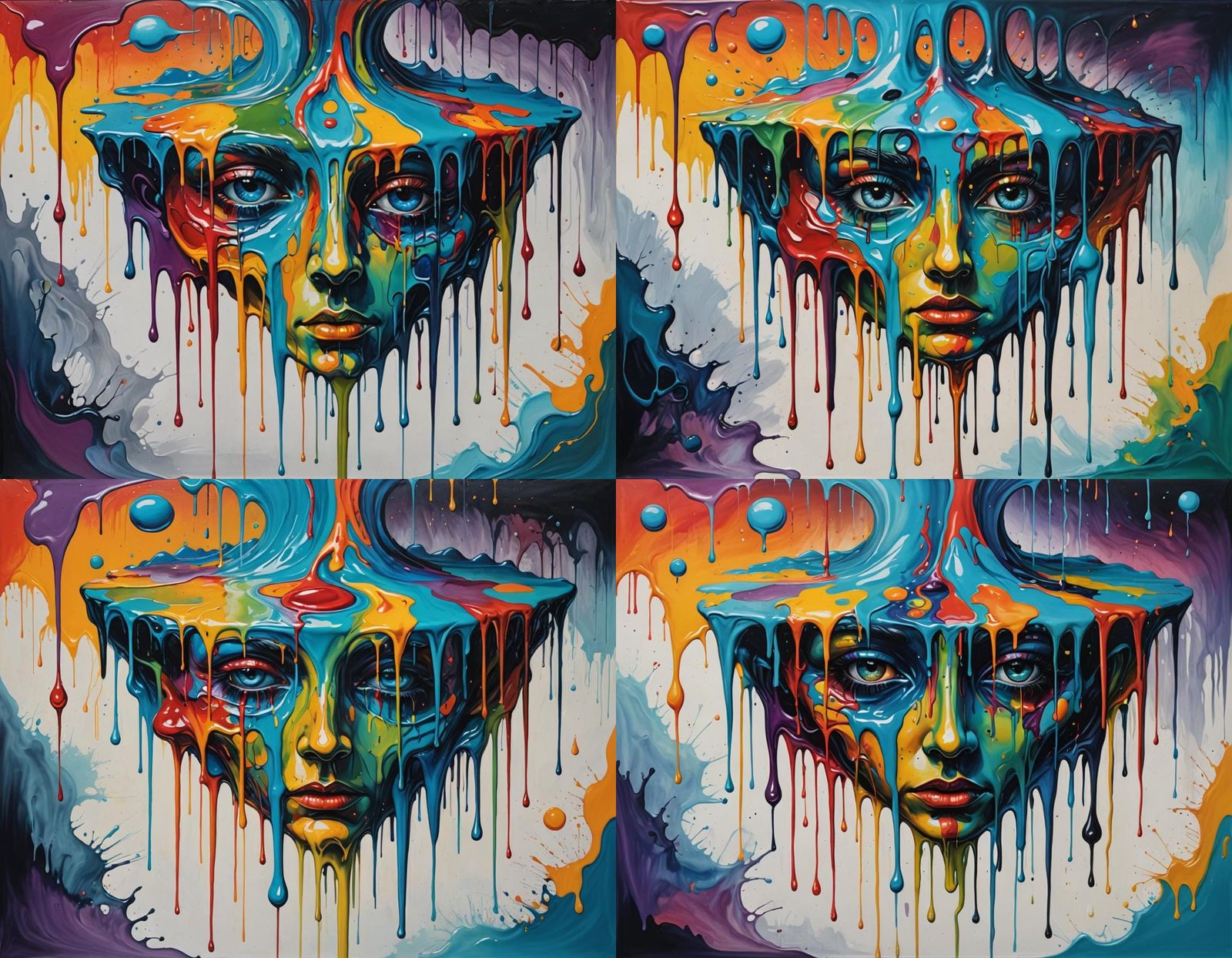 Dripping painting surrealism depict an abstract image of unconscious ...