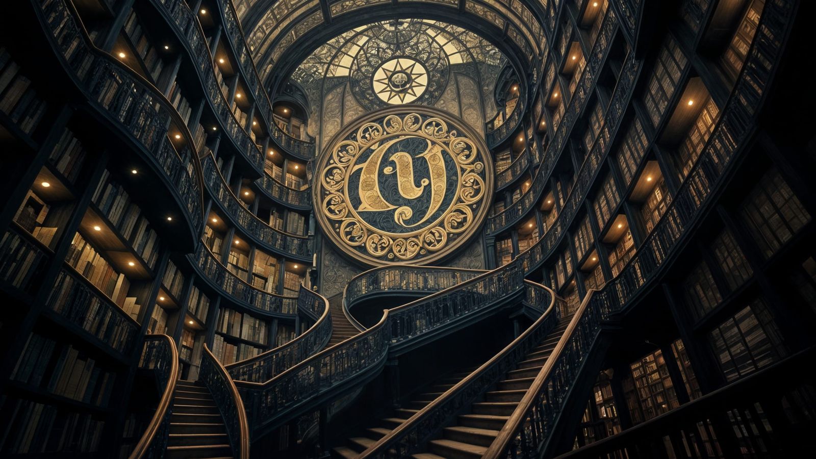 Ethereal Beasts of Knowledge: Recursive Library St... - AI Art