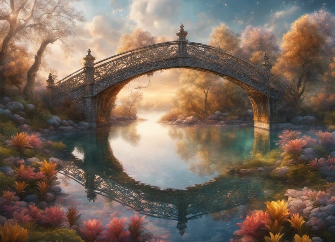 Reflective Bridge - AI Generated Artwork - NightCafe Creator