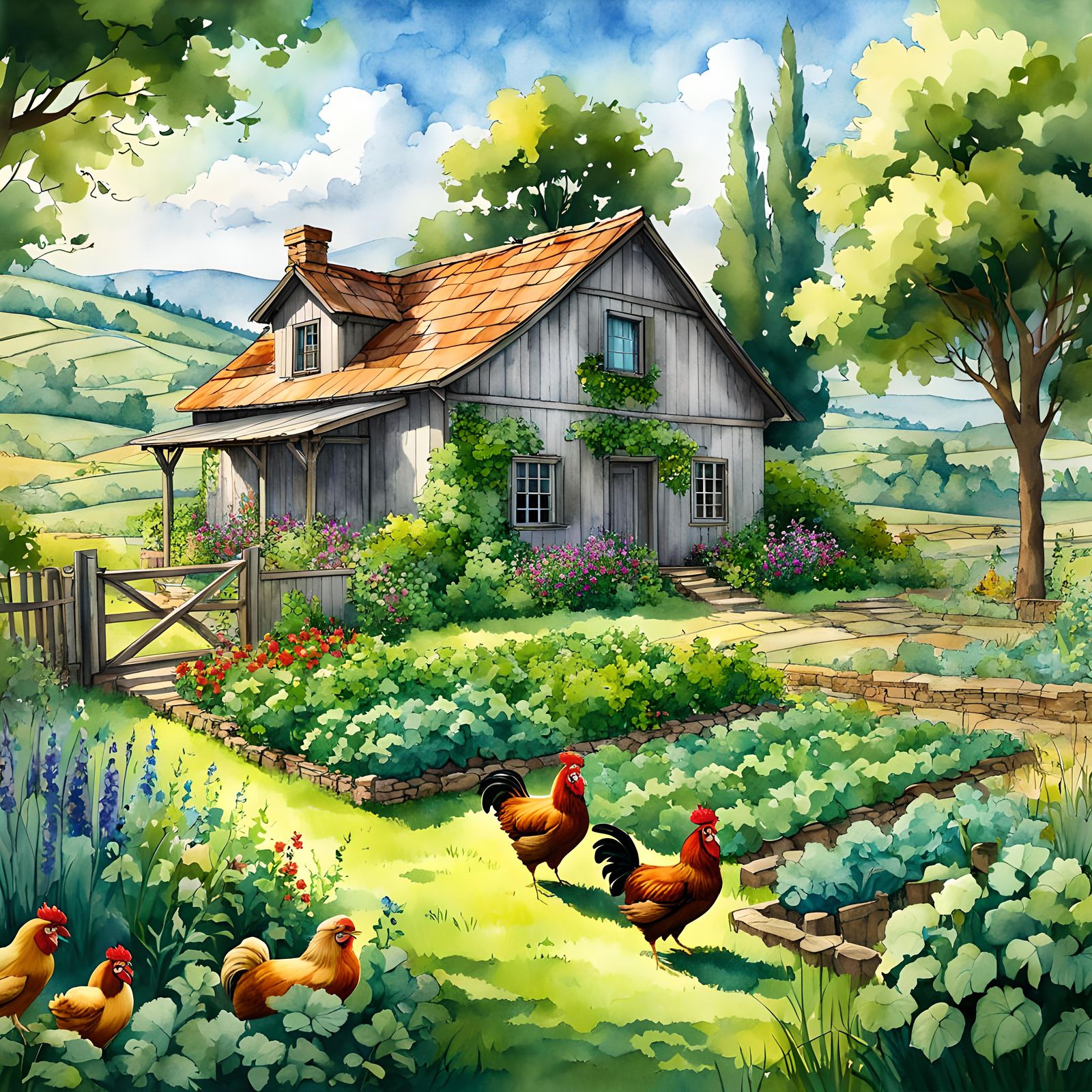 Countryside Rustic Farmhouse - AI Generated Artwork - NightCafe Creator