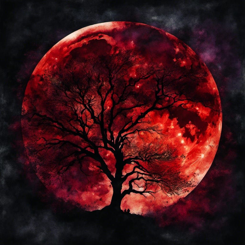 red moon - AI Generated Artwork - NightCafe Creator