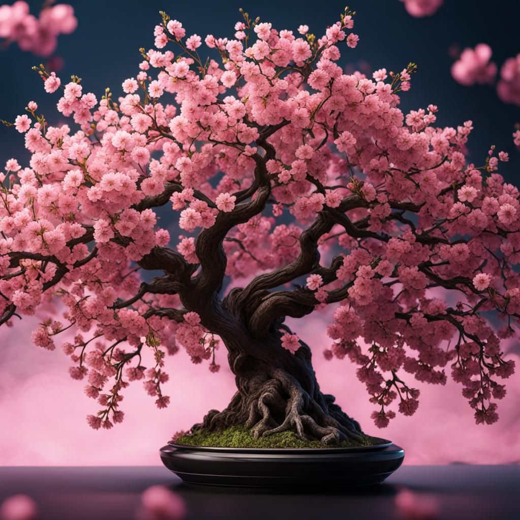 Bonsai Cherry Blossom Spring. - AI Generated Artwork - NightCafe Creator