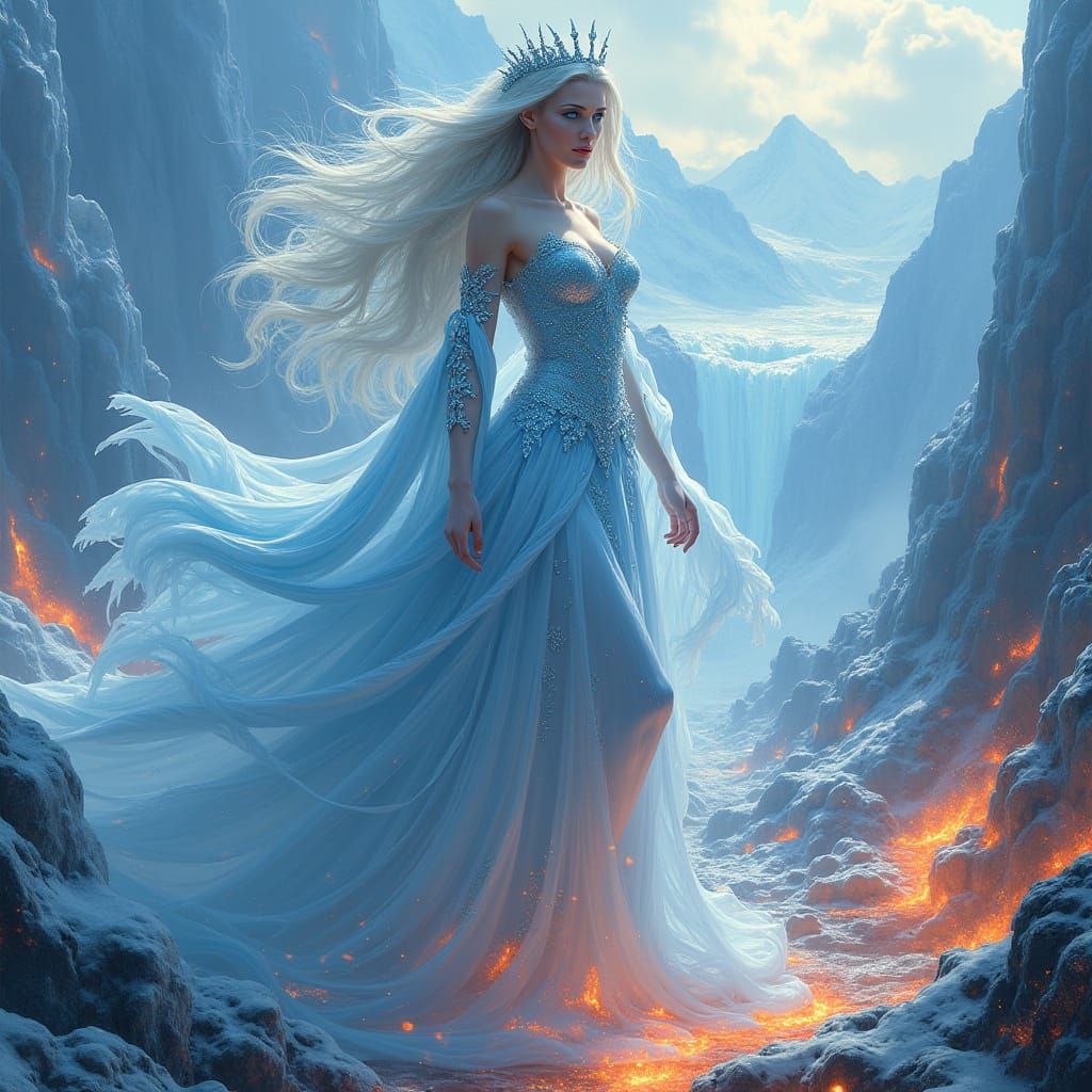 Goddess of ice and fire - Regal Goddess in Harmony with Cont...