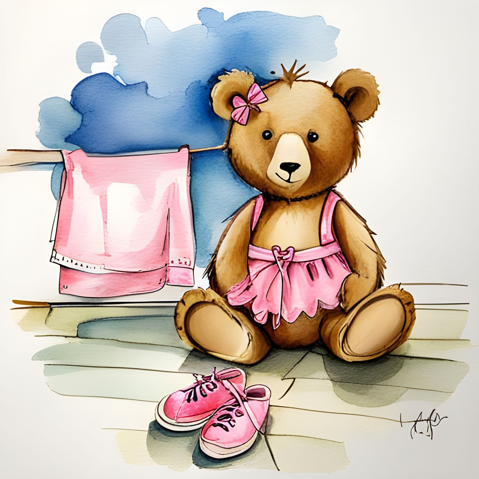Little brown bear ballerina 2 - AI Generated Artwork - NightCafe Creator