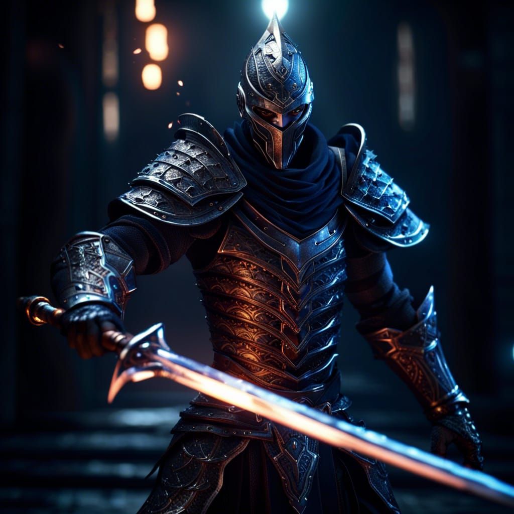 swordsman in evil armor - AI Generated Artwork - NightCafe Creator
