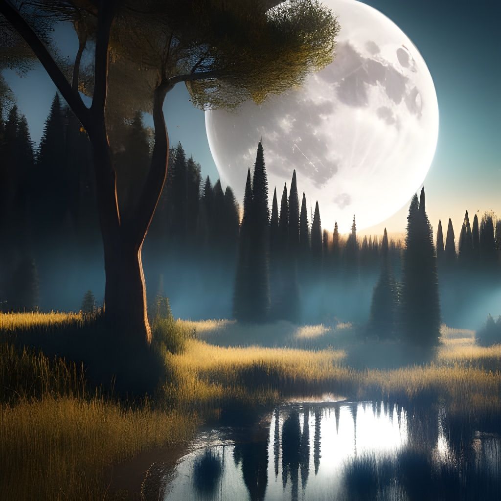Big Moon - AI Generated Artwork - NightCafe Creator