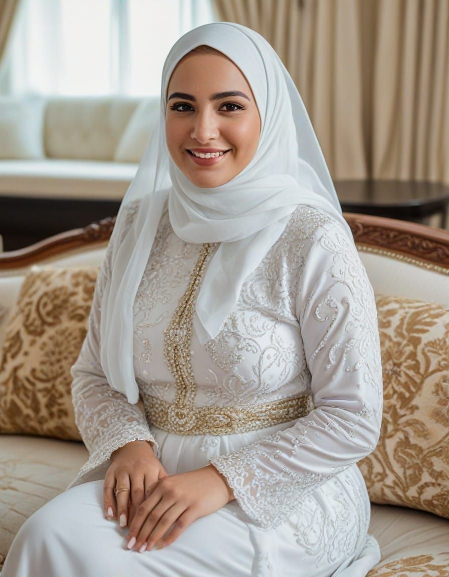 Elegant bride - Middle Eastern Bride in Luxurious Hijab and ...