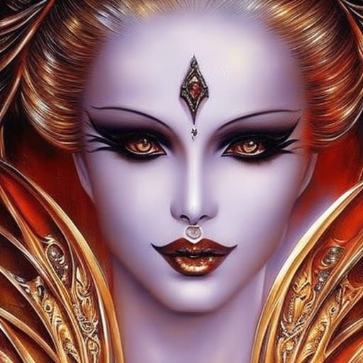 portrait of an exotic face by Karol Bak :: Anne Stokes :: Giger :: Luis ...