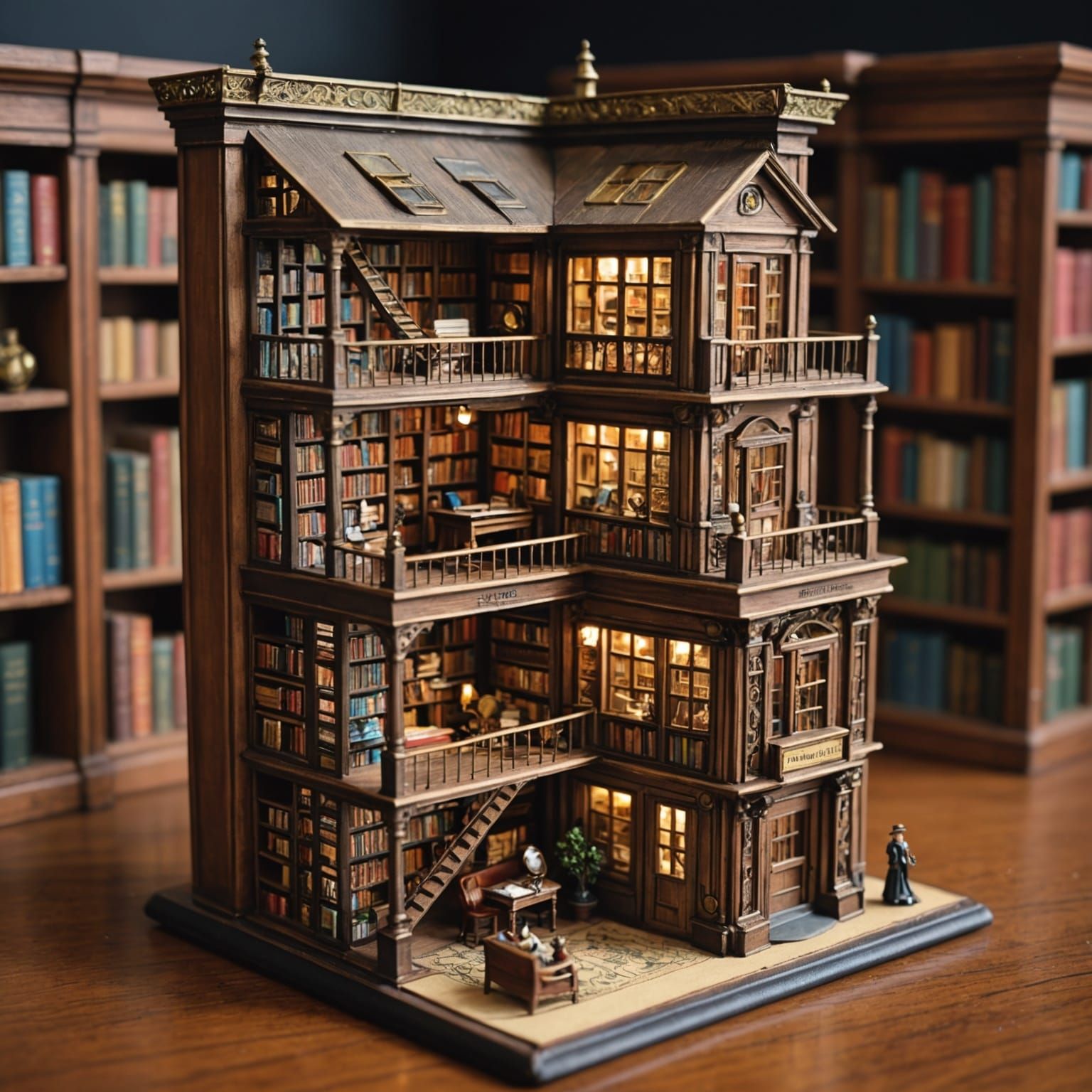 Miniature Library - AI Generated Artwork - NightCafe Creator