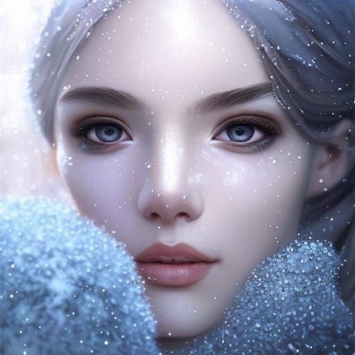 Snow, Frozen ice Bubbles, ice, female, clear face, face, pretty visuals ...