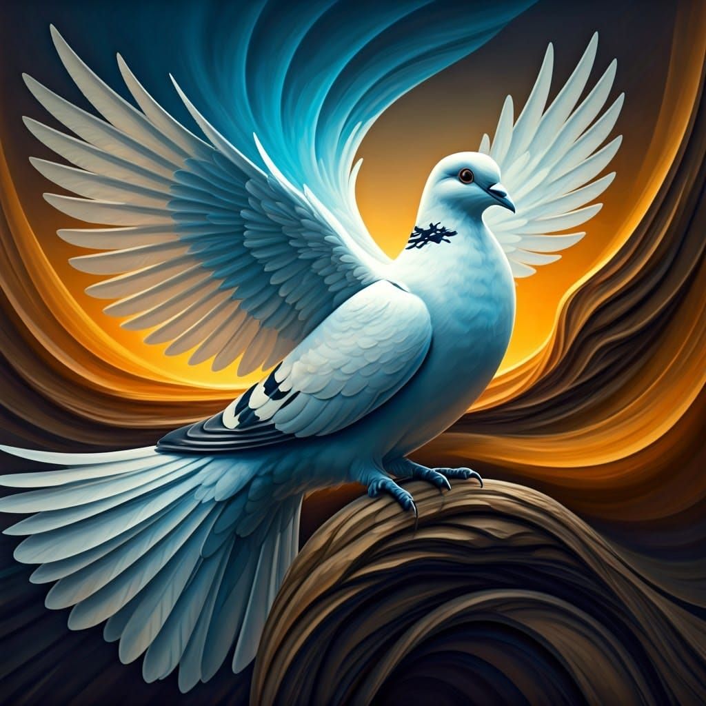 Abstract portrayals of doves. - Abstract portrayals of doves...