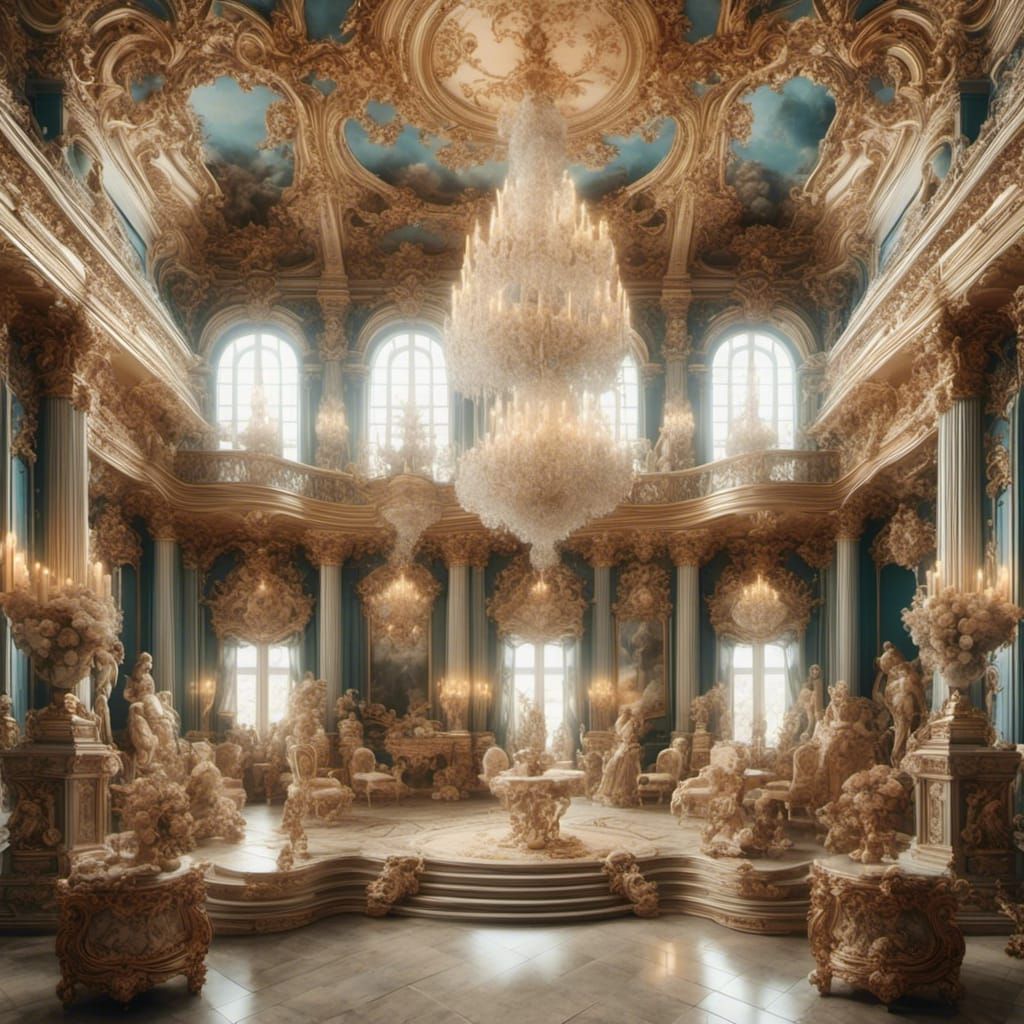 Rococo Foyer - AI Generated Artwork - NightCafe Creator