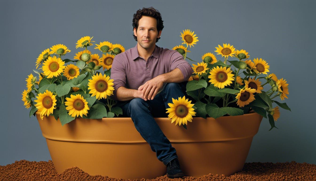 Paul Rudd in a Flower Pot - AI Generated Artwork - NightCafe Creator