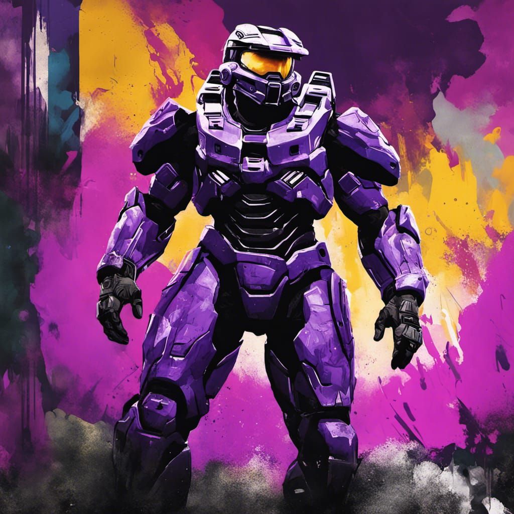 Halo Reach Spartan Purple - Halo Reach Purple Armor Graffiti...