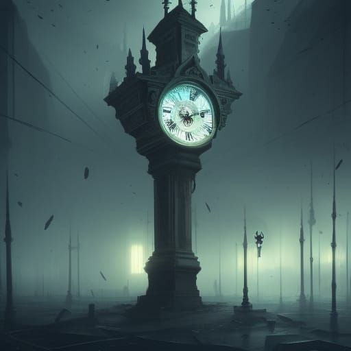 Ominous clocks, scary clocks, dark clocks - AI Generated Artwork ...