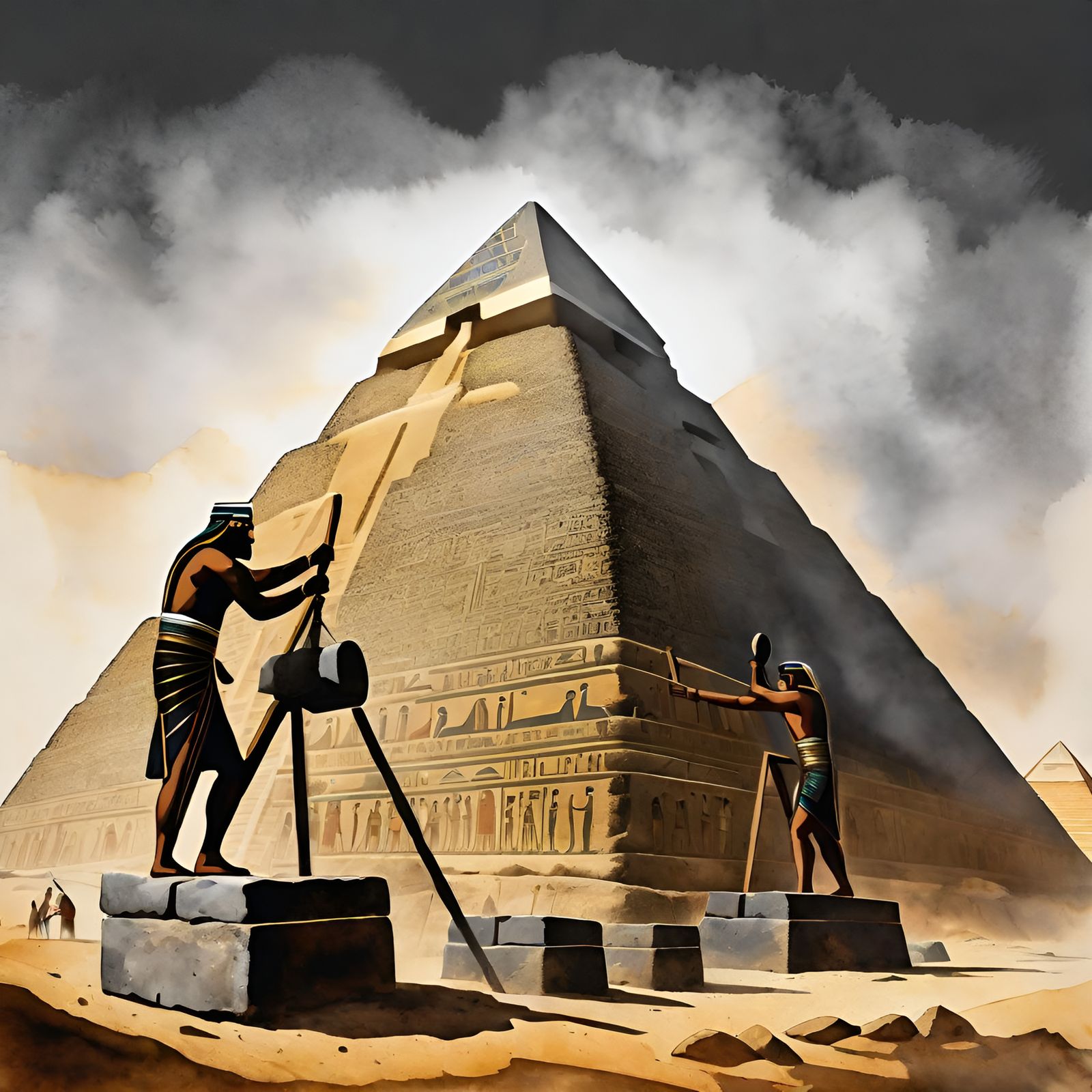 Construction of the pyramids - AI Generated Artwork - NightCafe Creator