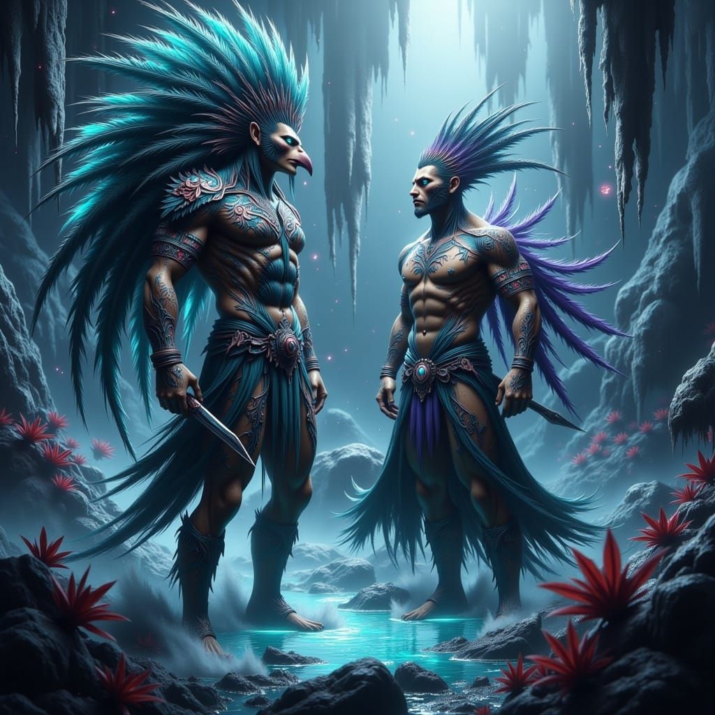 Mysterious Quetzalcóatl Emerges from the Mists - AI Art