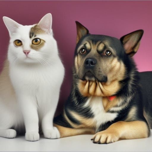 dog with cat - AI Generated Artwork - NightCafe Creator