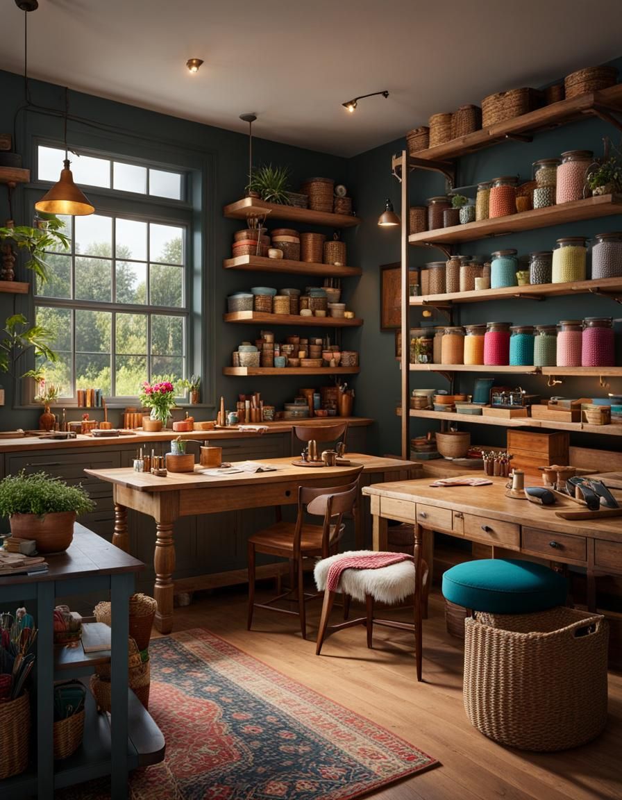 Inspiring craft room design - AI Generated Artwork - NightCafe Creator