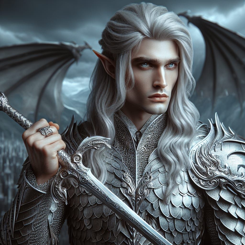 Tiberias, Polymorphed Adult Silver Dragon - AI Generated Artwork - NightCafe Creator