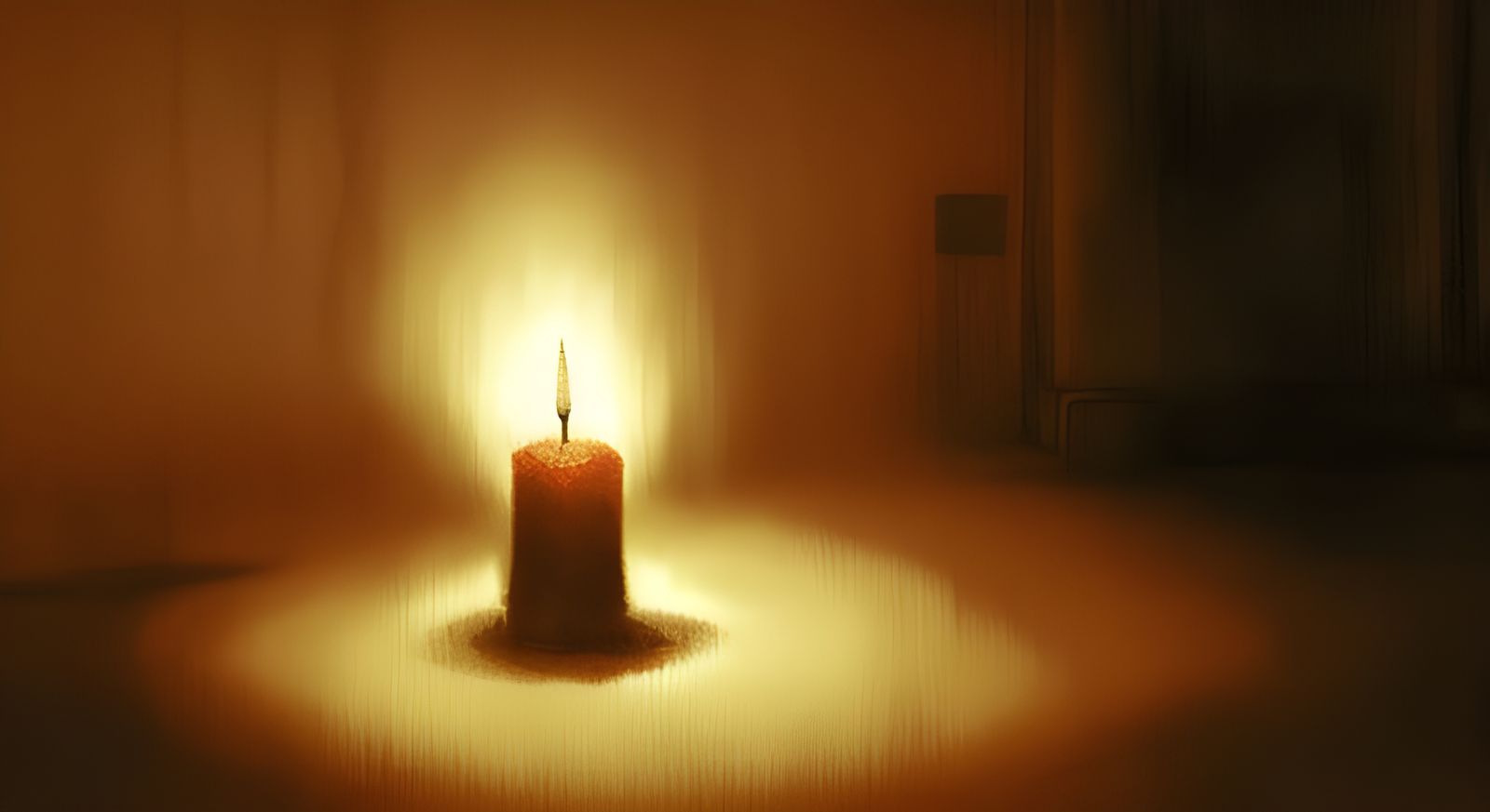 Lone candle in a dark room. - AI Generated Artwork - NightCafe Creator