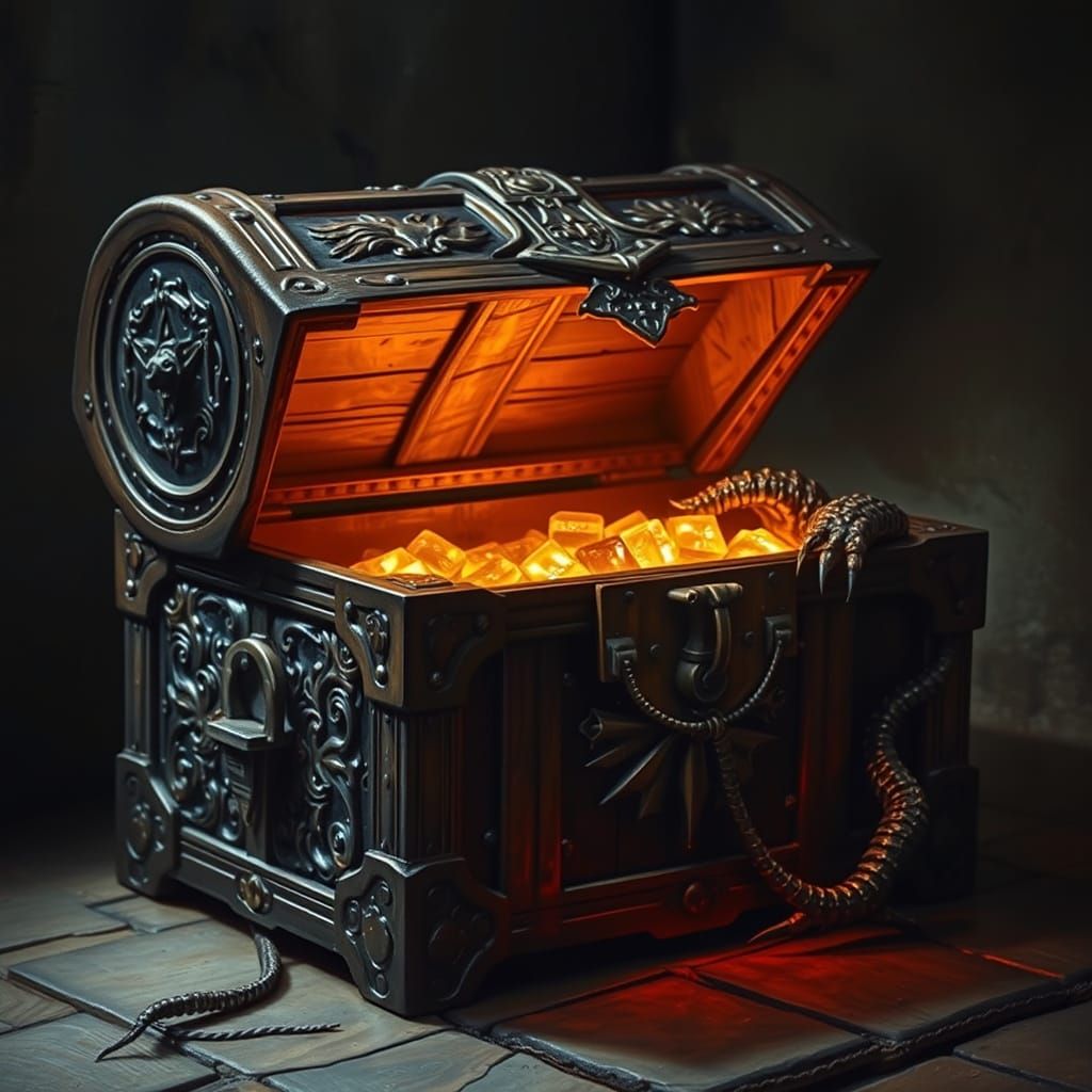 Treasure-Chest-Mimic Monster - Dark Gothic Treasure Chest Tr...