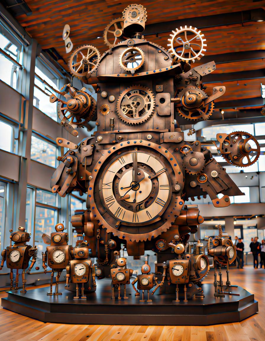 Steampunk Coo-Coo Clock & Robot Creators - AI Generated Artwork ...