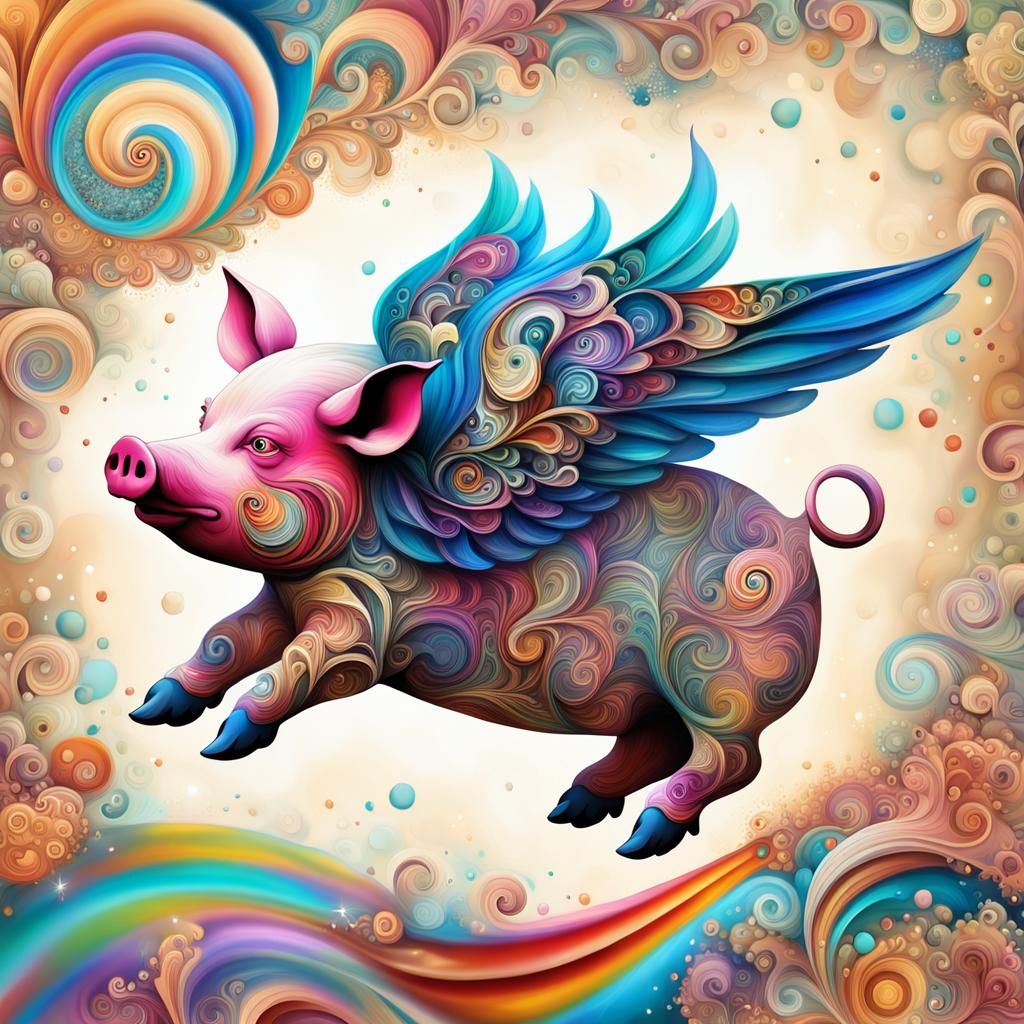 When pigs fly - AI Generated Artwork - NightCafe Creator