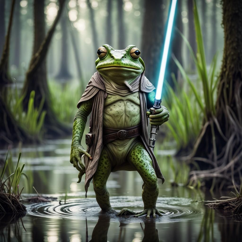 Master Jedi Frog - AI Generated Artwork - NightCafe Creator