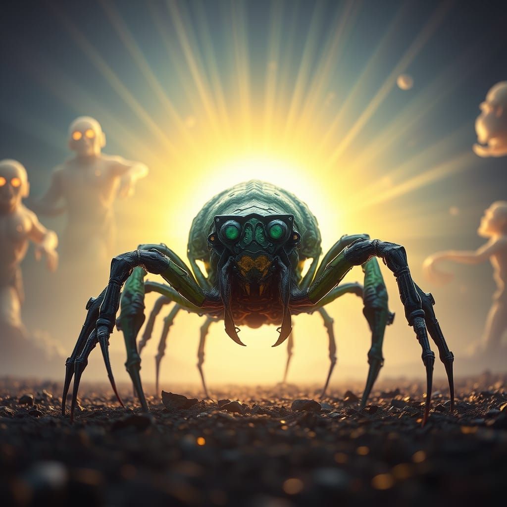 hybrid creature: centipede-cabbage-zombie-spider-hate-monster intricate ...